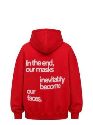 MYSIMPLICATED Cotton Hoodie With Graphic Back Print - White/red