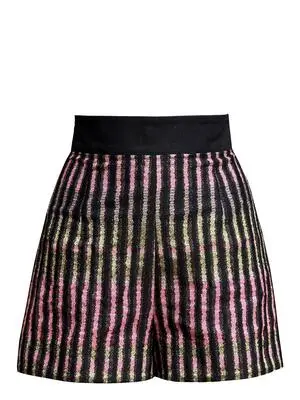 GEEGEE COLLECTION Metallic Striped Raya Shorts - Black
