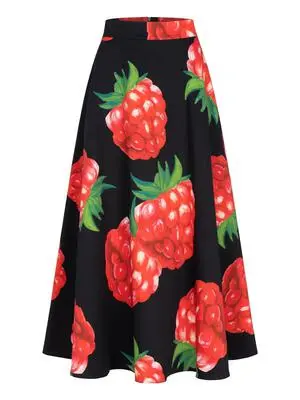 MARIANNA DÉRI Printed Maxi A-line Skirt - Black