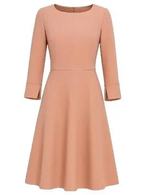 CONQUISTA Cloche Style Crepe Dress - Orange