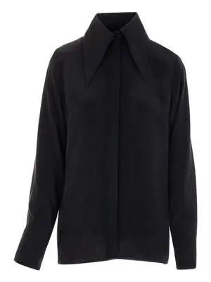 ZAMSEE Shirt With Large Collar - Black