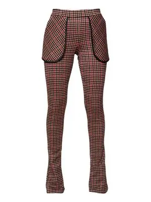ARTISTA Plaid Cross Pants - Red/brown