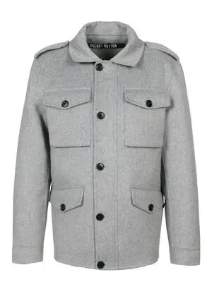 FREAKY NATION Wool Blend Field Jacket - Grey