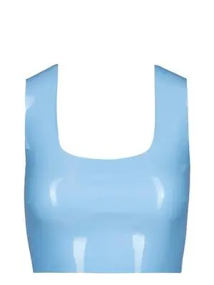 Commando Faux Patent Leather Crop Top - Blue