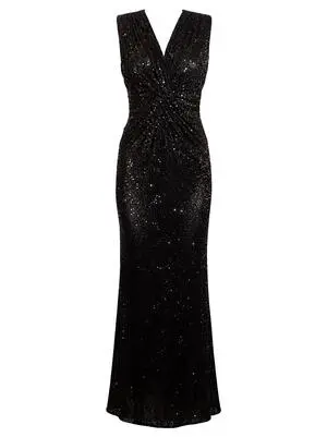 CHIARELLA Sequin Maxi Dress - Black