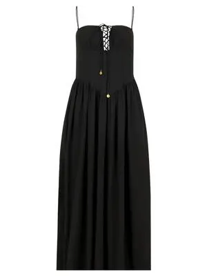 DECOLET THE LABEL Raquel Drop Waist Cotton Maxi