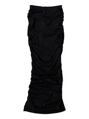 CIRCULAR PATH Ruched High-waisted Skirt - Black
