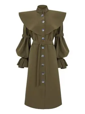 MAYAMU Leta Ruffle-Trimmed Raincoat