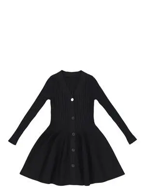 LONDON ATELIER BYPRODUCT Knitted Peplum Cardigan - Black