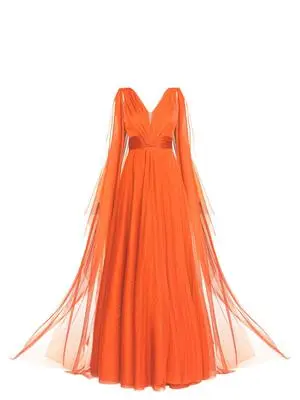 ANGELIKA JOZEFCZYK Tulle Evening Gown - Orange