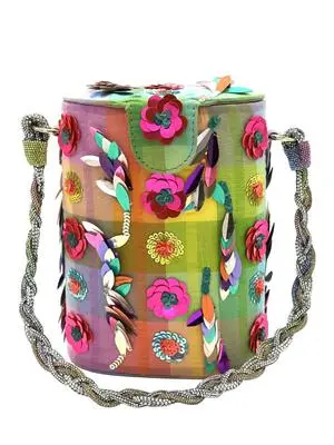 SIMITRI Plaid Sequined Bucket Bag - Pink