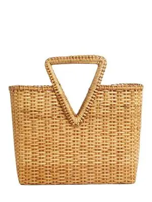 BETSY & FLOSS Paros Basket Bag With Triangle Handles - Brown