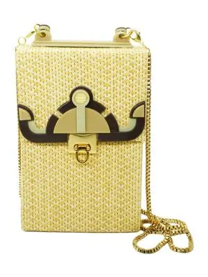 GISSA BICALHO Acrylic And Raffia Indaiá Bag - Black/yellow