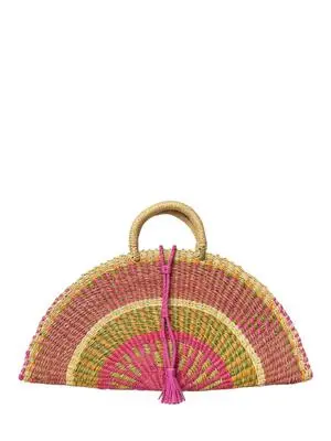 SOKONA Kusana Large Half Moon Handwoven Bag - Pink