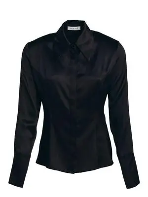 Mionè Silk Button-down Shirt - Black