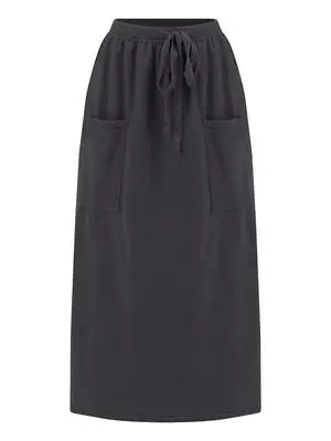PERALUNA Nora Midi Knit Skirt - Grey