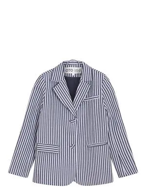 LONDON ATELIER BYPRODUCT Striped Tailored Blazer - Blue/white