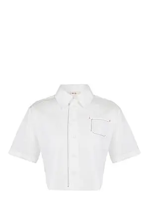 PCFG Striped Crop Shirt - White