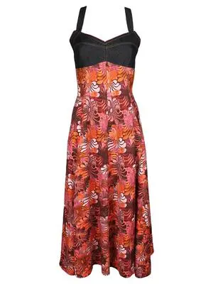 LALIPOP DESIGN Hibiscus Floral-print Midi Dress - Black