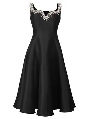 SMART AND JOY Sweetheart Cleavage Beaded Cocktail Dress - Black