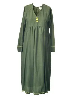 SR BY SONALI RAMAN Handwoven Merino Wool Midi Dress - Green