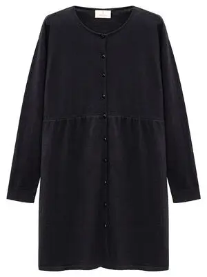 PERALUNA Leah Shirred Knit Mini Shirt Dress