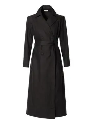 AGGI BY HALEWSKI Logan Natural Midi Trench Coat - Black