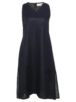 REISTOR A-line Hemp Midi-dress - Black