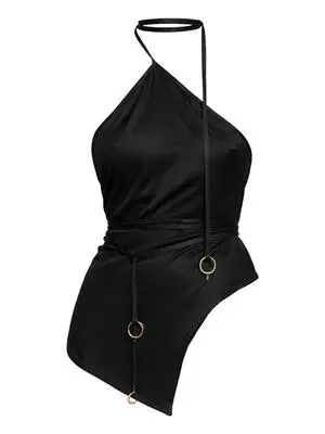 THE ETHOS STUDIO Thalassa Wrap Top Black