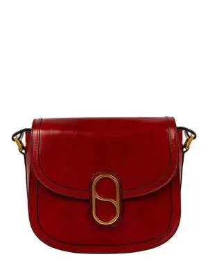 TIME RESISTANCE Leather Saddle Bag Villette - Red
