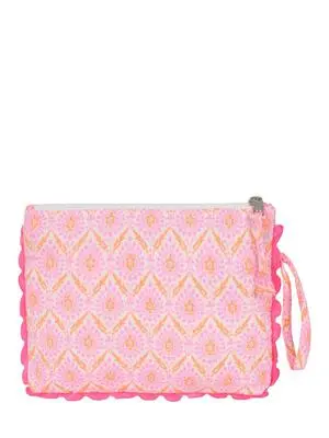 LUELLA FASHION Fabric Pouch With Ric-rac Trim - Pink/orange