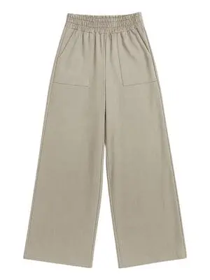 YORSTRULY Wide-leg Pants With Adjustable Waistband - Grey