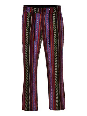 DAVID WEJ Dareski Tribal Print Drawstring Trousers - Green/purple