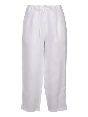 NOLOGO-CHIC Plain Linen Trousers - White