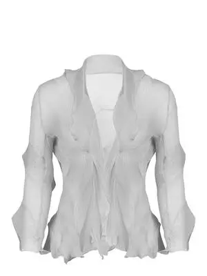 WILD COSMOS Karis Prismatic Pleated Bolero - Grey