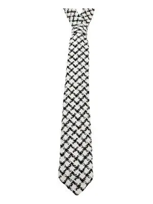 NANDANIE Textured Houndstooth Tie - Black
