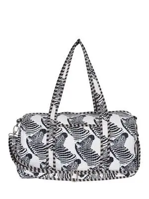 CYC Zebra Print Weekender Bag - White/black