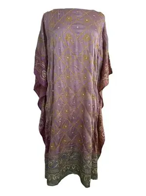 JOSHI Boat Neck Silk Kaftan - Grey