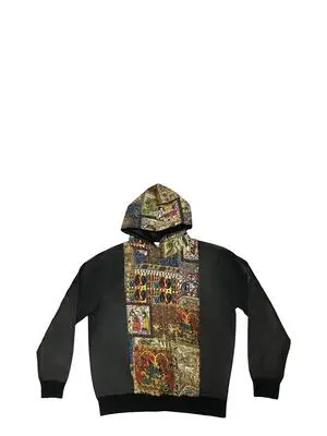 ZASTASTUDIO Leather & Cotton Hybrid Hoodie - Black