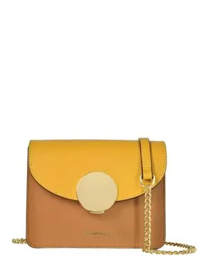 LE PARMENTIER Ondina Mini Color Block Shoulder Bag Brown/yellow