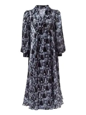 BY MOUMI Atlantean Coat Crossroads Pearlised Satin - Black