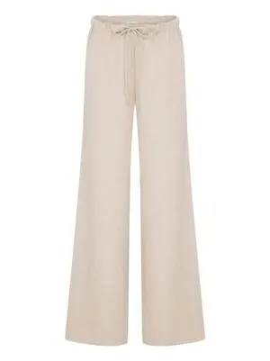 THISISU COLLECTION Wide-leg Pants With Drawstring - Beige