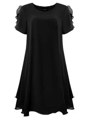 JAMES LAKELAND Short Sleeve A-line Dress - Black
