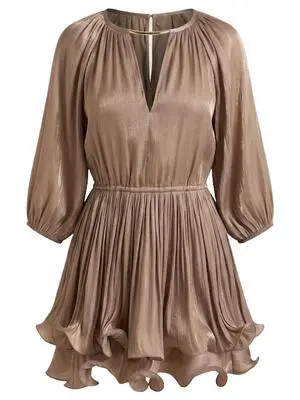 GLAM ON YOU Aladina Short Dress - Brown
