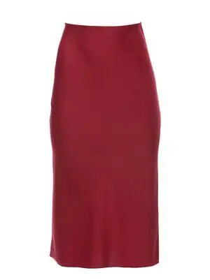 CARLOSLINES Bias Solid Skirt - Red