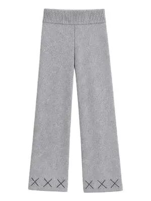 REN CORDEZA Hand-embroidered Birch Knit Trousers - Grey
