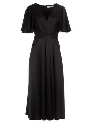 ROSES ARE RED Denise Silk Midi Dress - Black