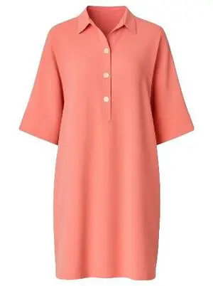 CONQUISTA Oversized Tencel Sack Dress - Orange