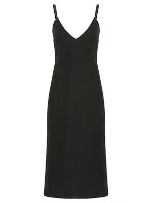 F.J.K BY FARAH KADHIMI Lora Wool Slip Midi Dress - Black