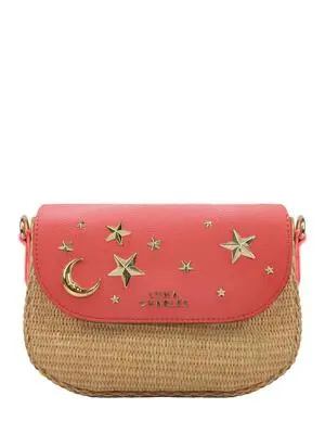 LUNA CHARLES Elena Star Studded Rattan Handbag - Pink